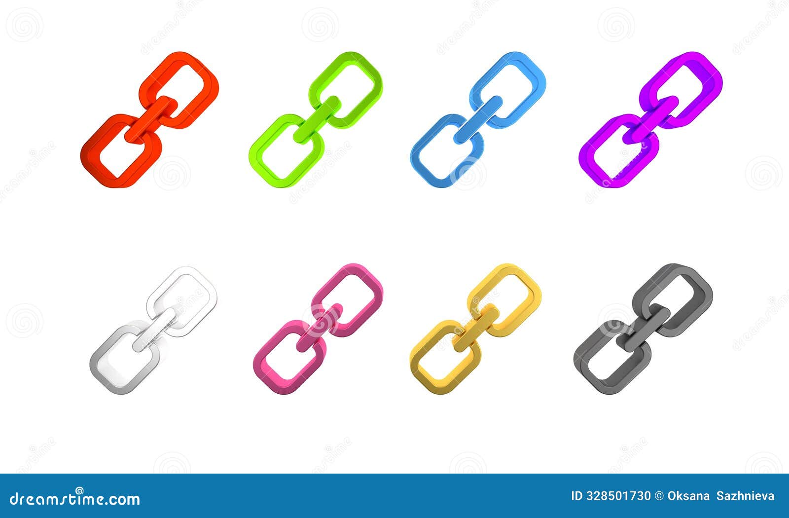 Colorful Chain Link Icon Isolated on White Background. Link Single ...