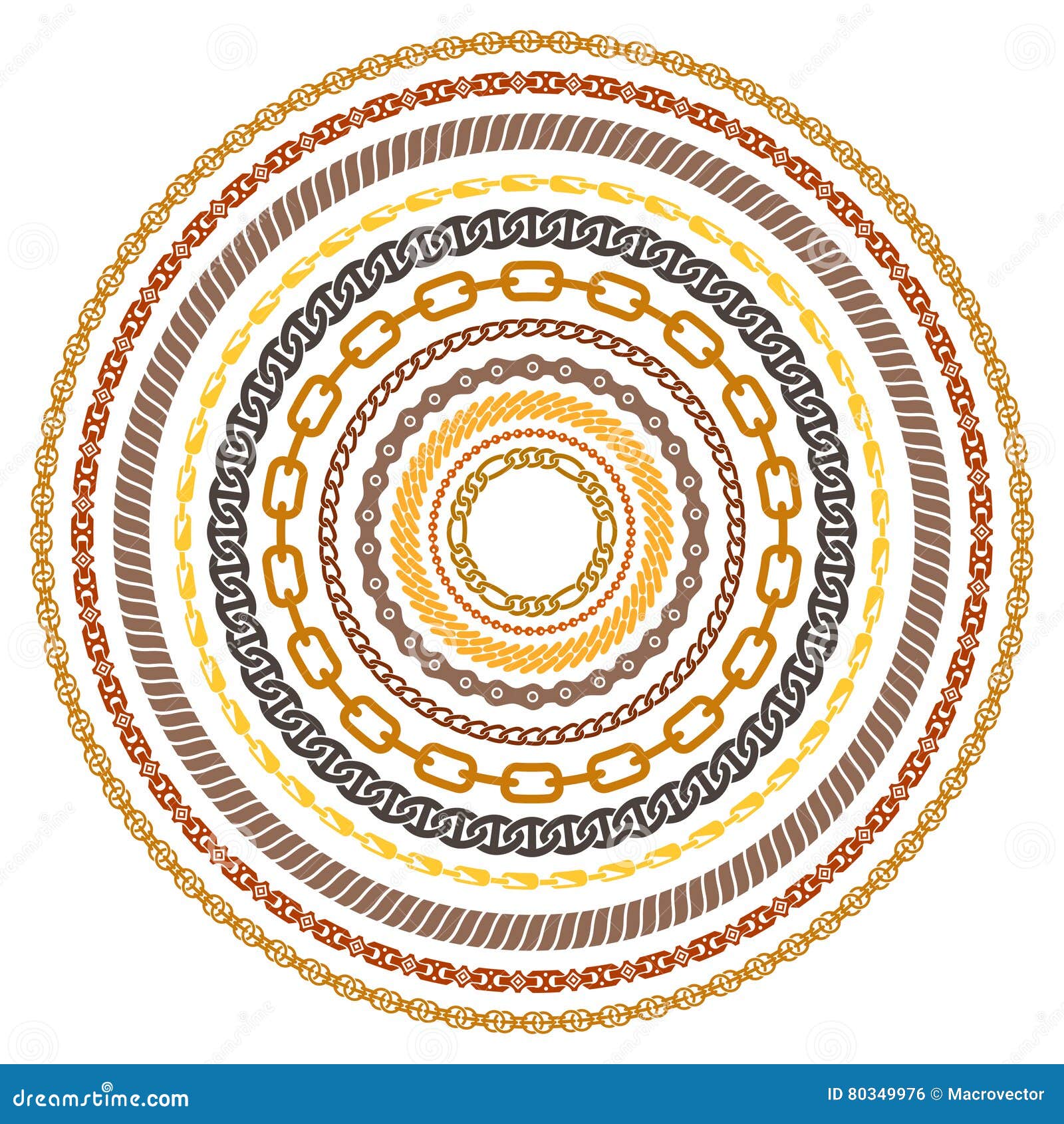 Colorful Chain Set stock vector. Illustration of icons - 80349976