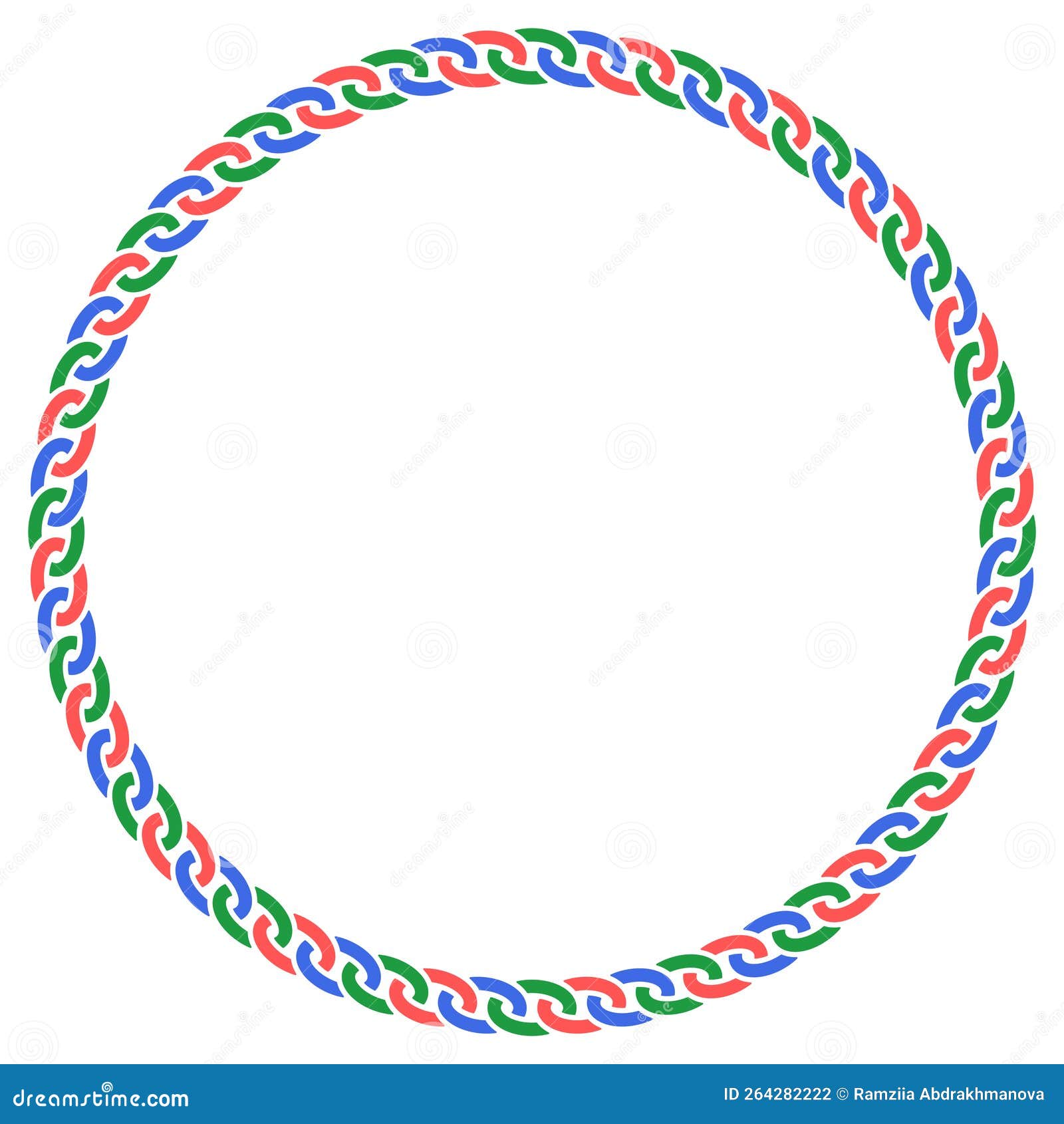 Colorful Chain. Vector Round Frame Stock Vector - Illustration of ...