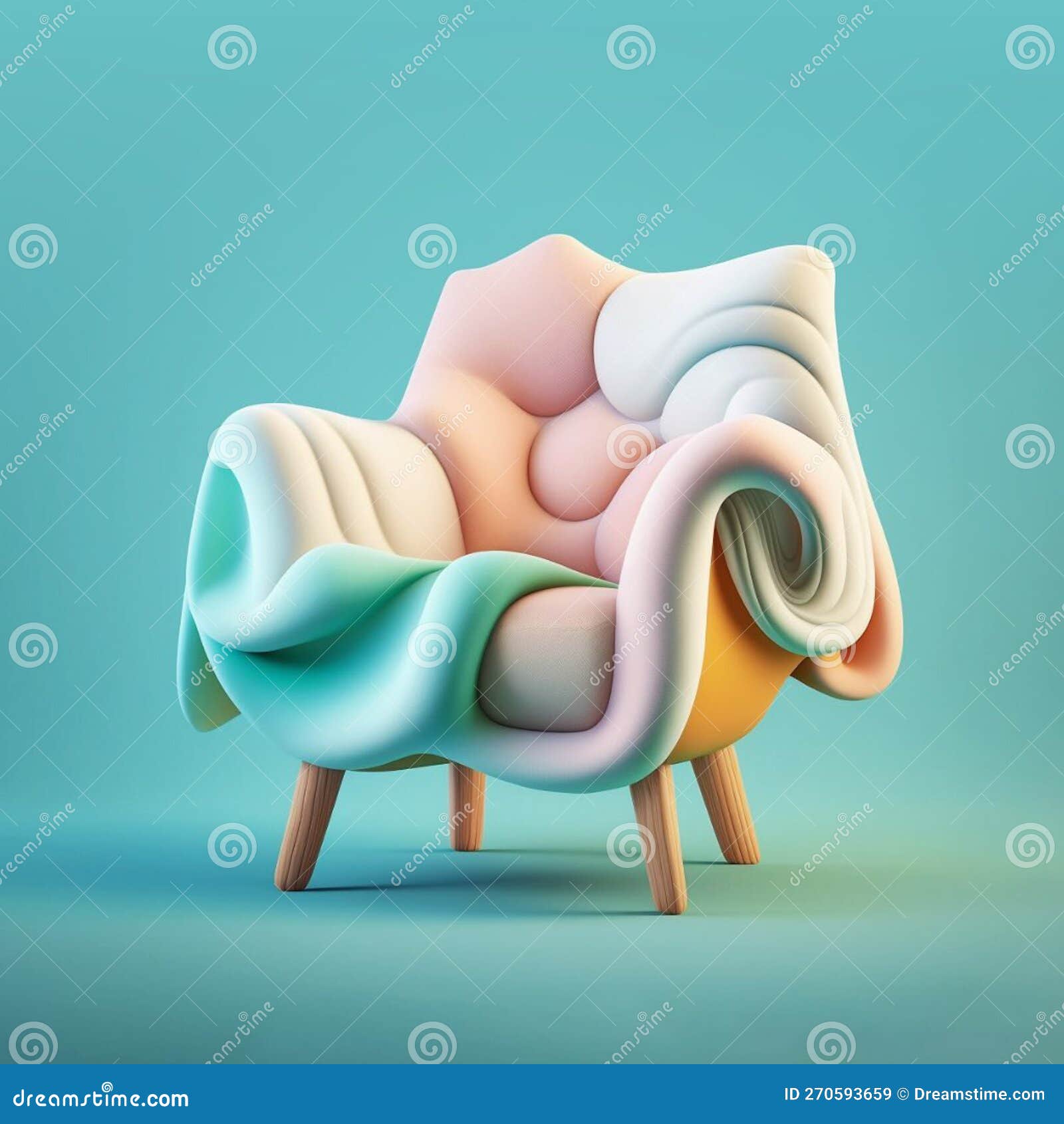 A Colorful Chair with the Word " on it " on the Bottom. Stock ...