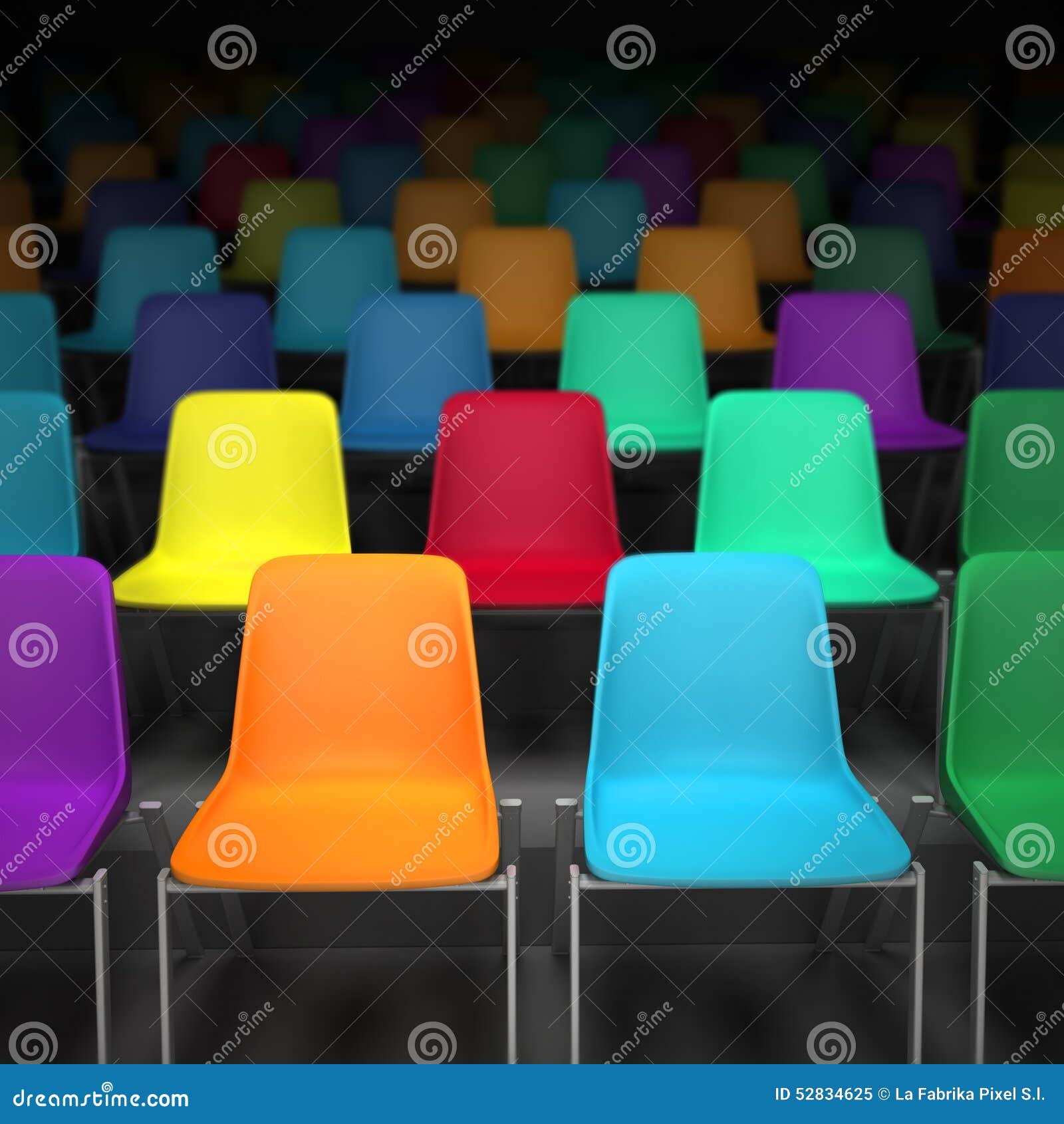 Colorful chairs stock image. Image of meeting, education - 52834625