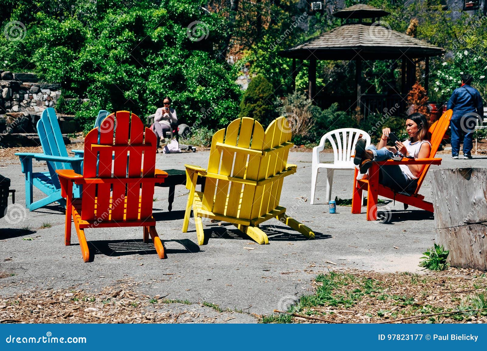 Colorful Chairs at a Park in Manhattan. Editorial Photography - Image ...