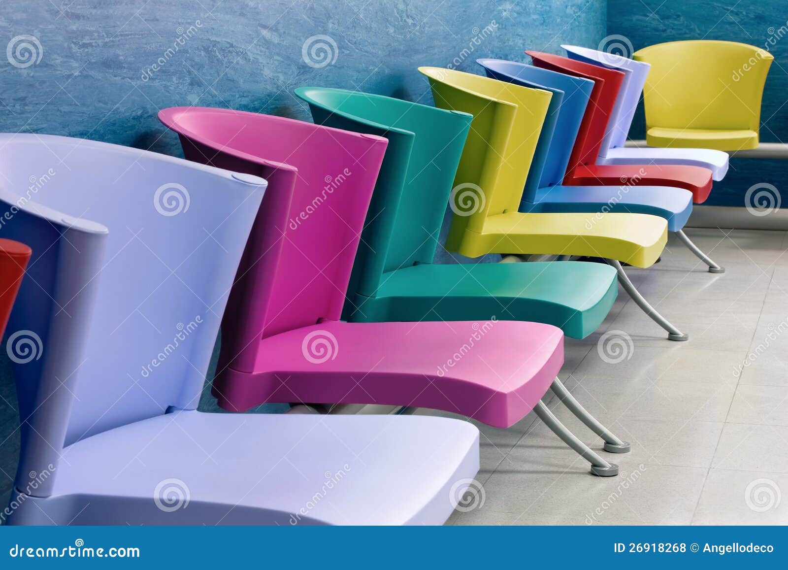 Colorful Chairs in a Waiting Room Stock Photo - Image of color, life ...