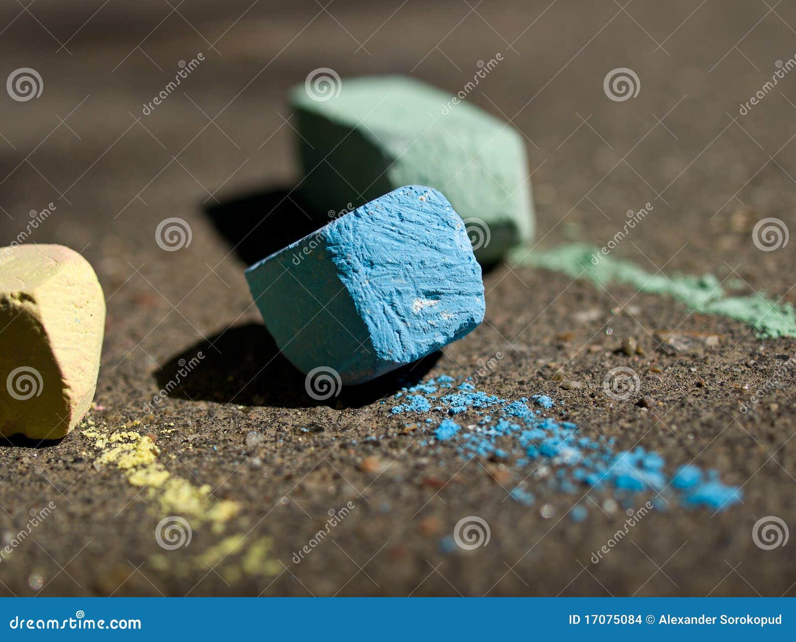 Colorful chalk on asphalt stock photo. Image of creativity - 17075084