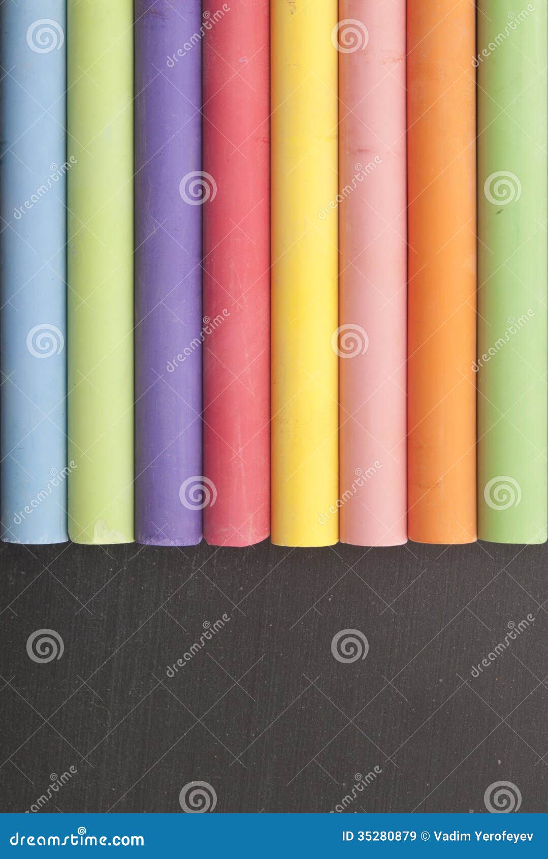 Colorful chalk stock image. Image of rainbow, chalkboard - 35280879