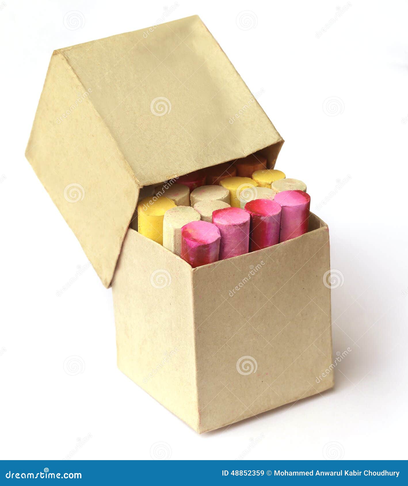 Colorful chalk in box stock image. Image of white, blue - 48852359
