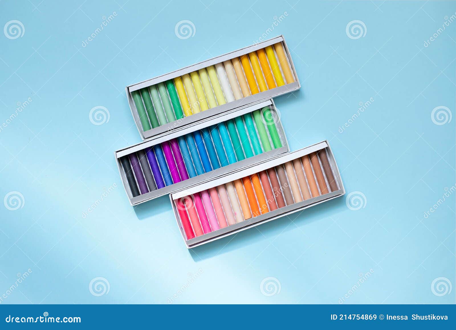 Colorful Chalk Crayons for Drawing on a Blackboard and on Asphalt Stock ...