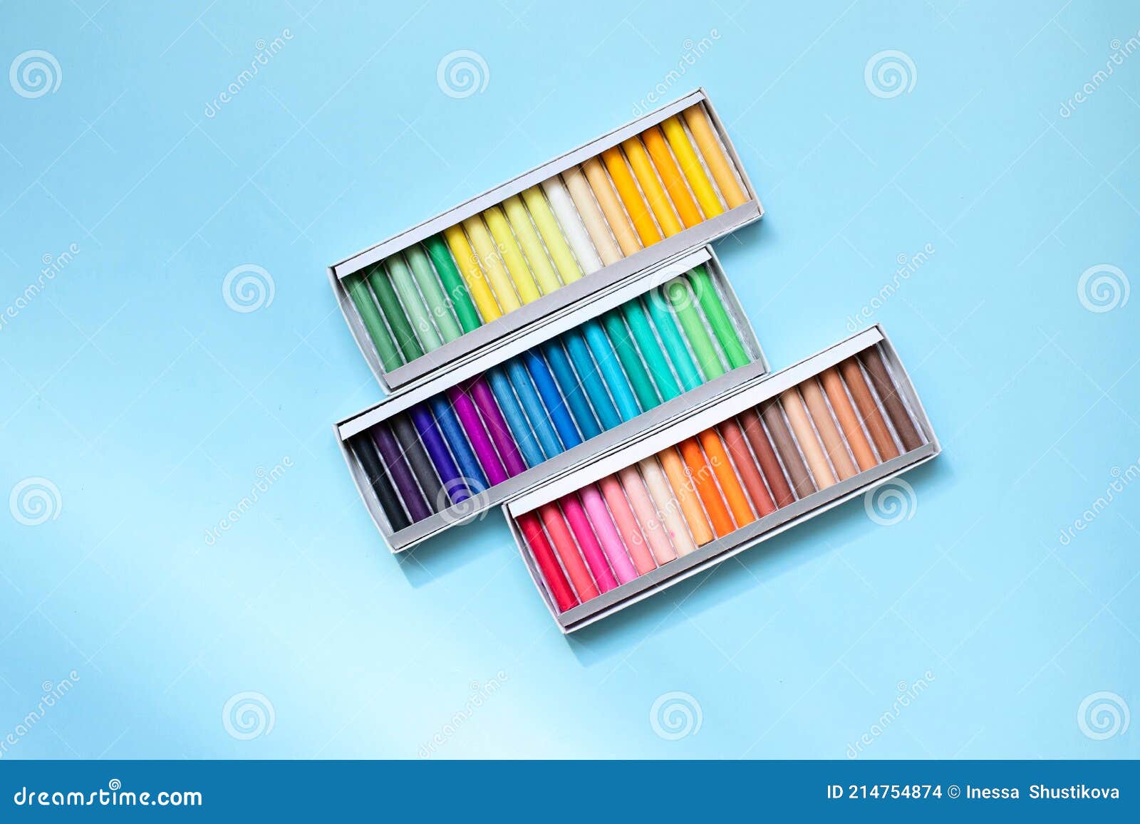 Colorful Chalk Crayons for Drawing on a Blackboard and on Asphalt Stock ...