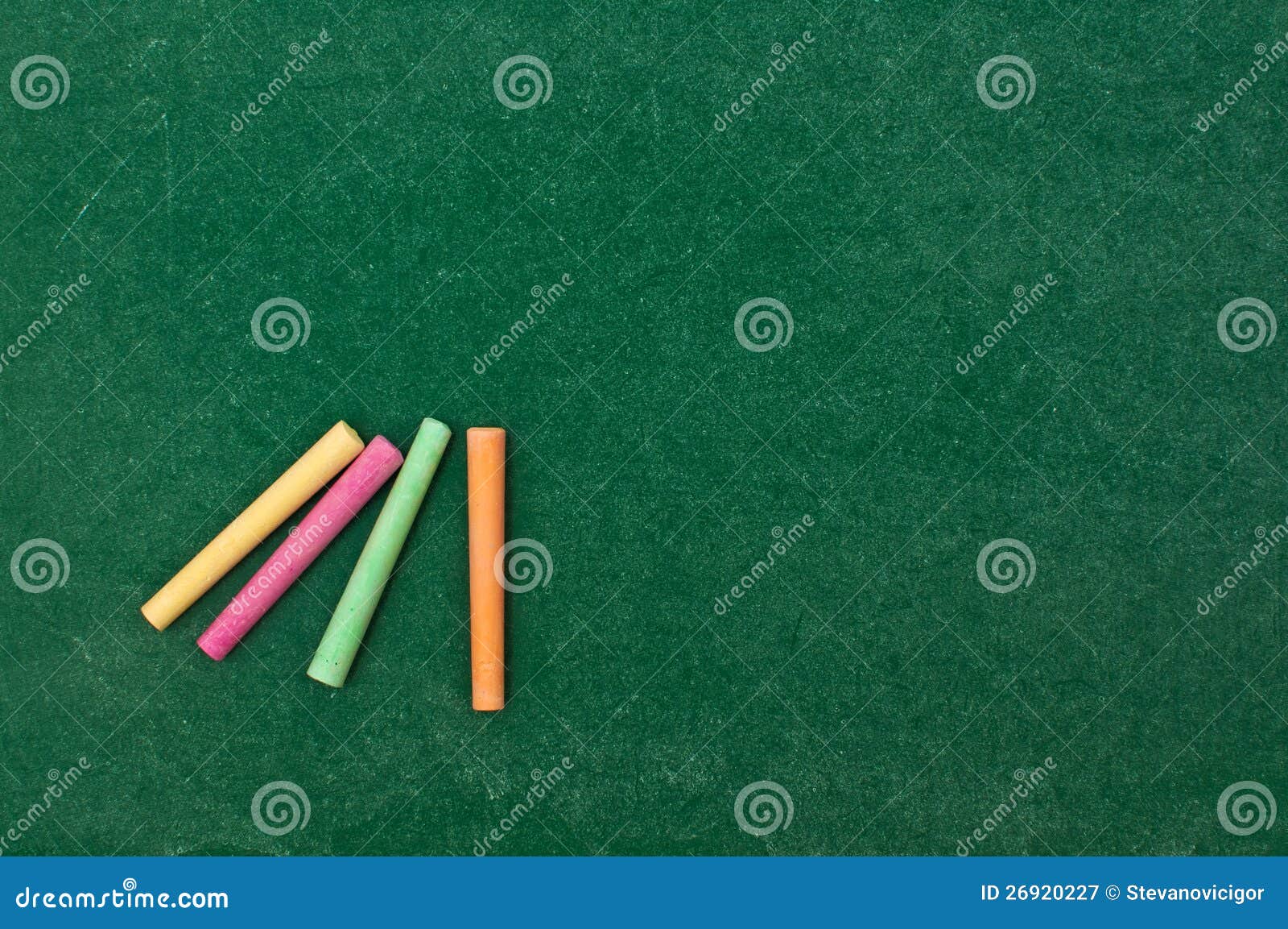 Colorful Chalk on Green Chalkboard Stock Image - Image of lecture ...