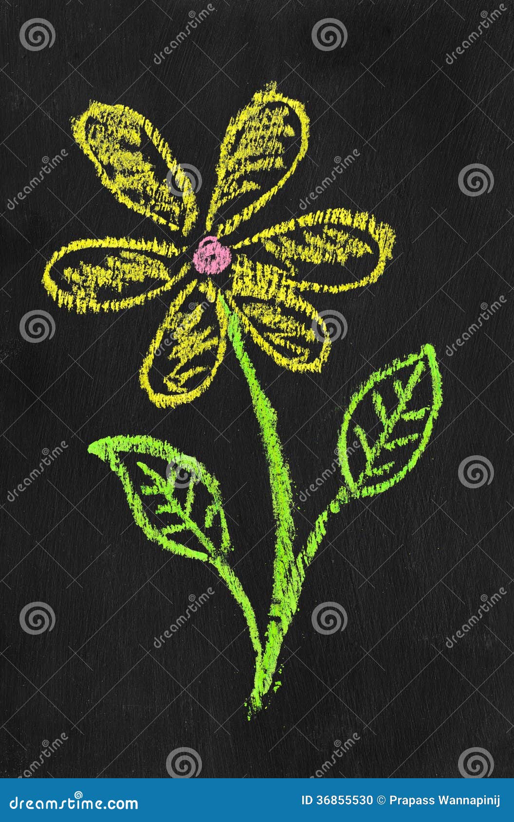 Colorful Chalk Illustration of Flower Stock Photo - Image of pieces ...