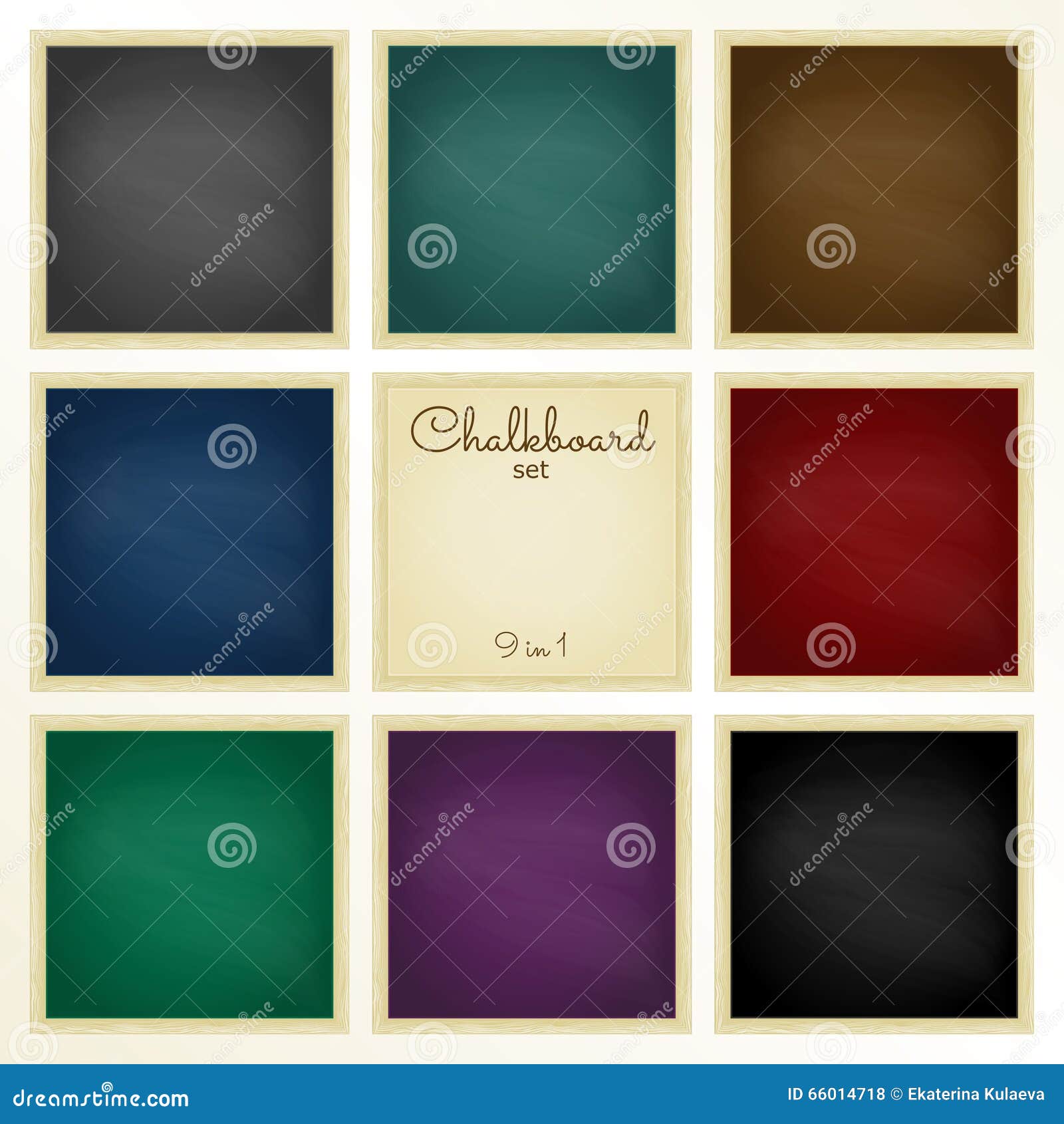 Colorful Chalkboard with Frame Set. 9 in 1. Design Template. Stock ...
