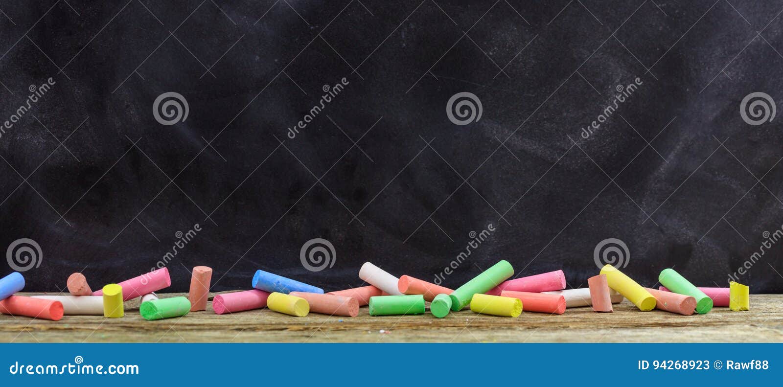 Colorful Chalks and a Blackboard Stock Image - Image of rainbow, color ...