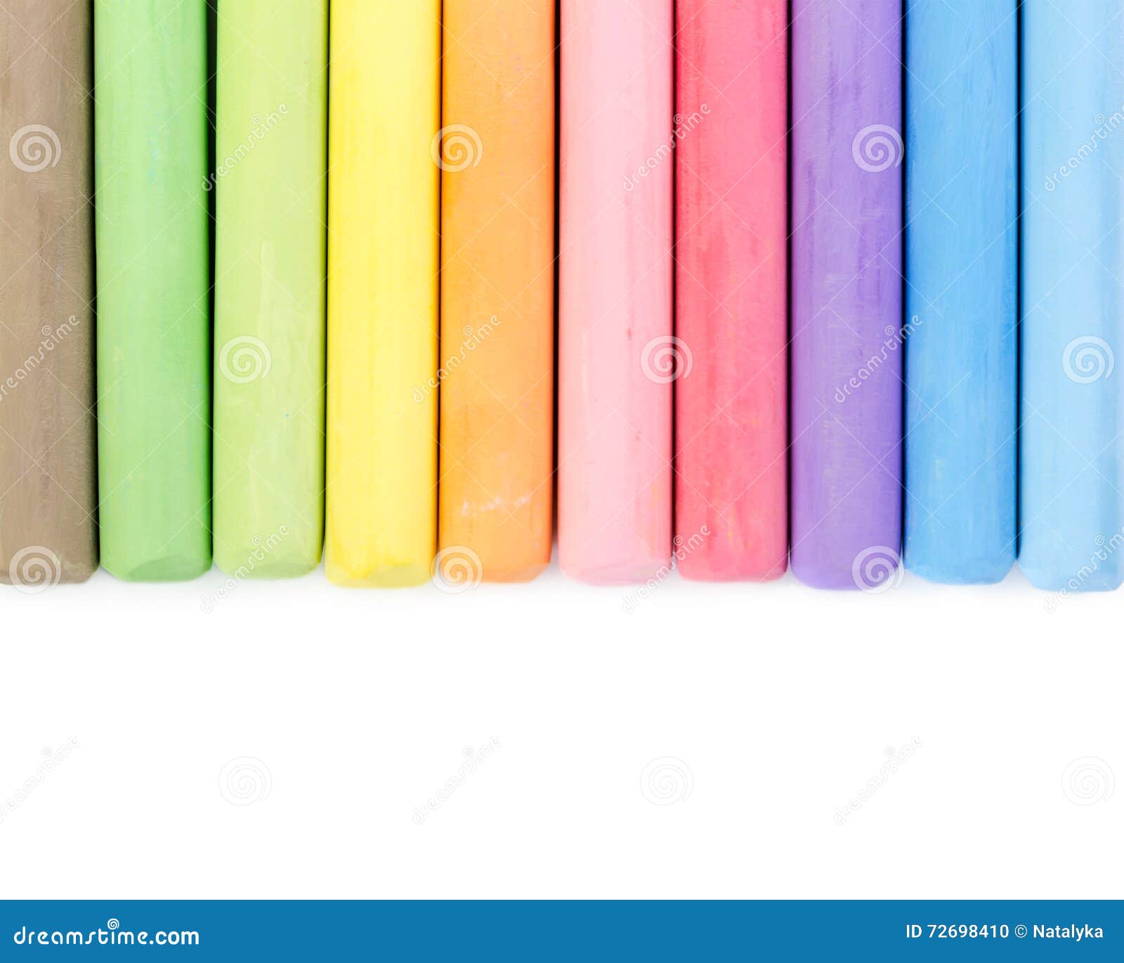 Colorful Chalks on White Background. Stock Photo - Image of hobby ...