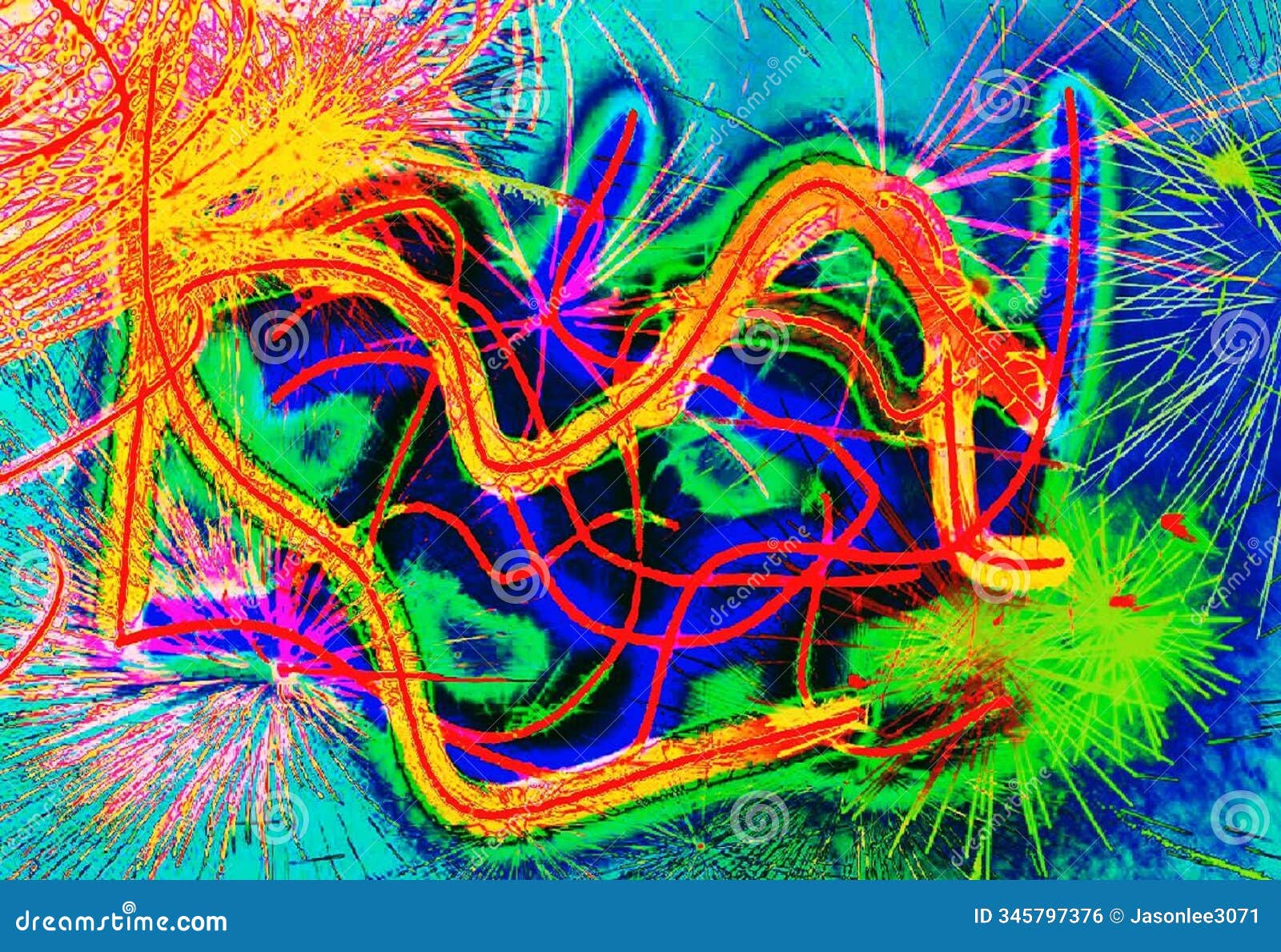 Colorful chaos stock illustration. Illustration of blue - 345797376