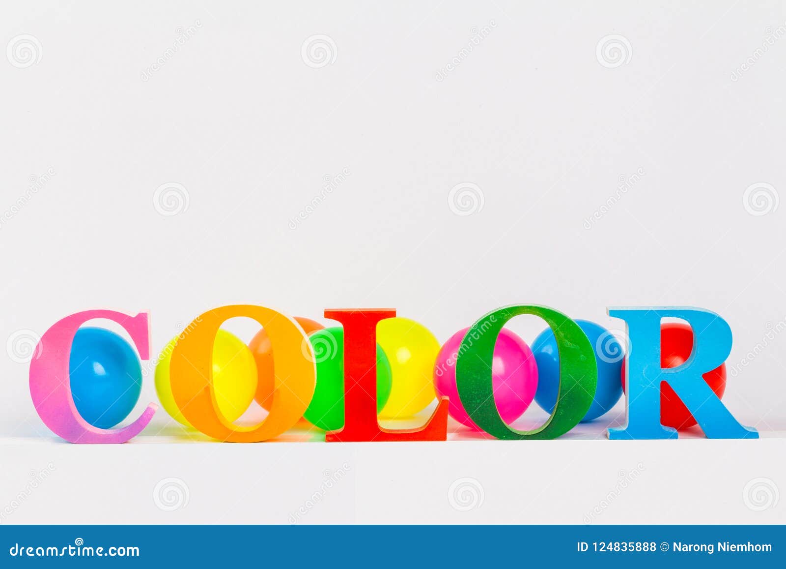 Colorful Character of the Word Color Stock Photo - Image of hand, pink ...