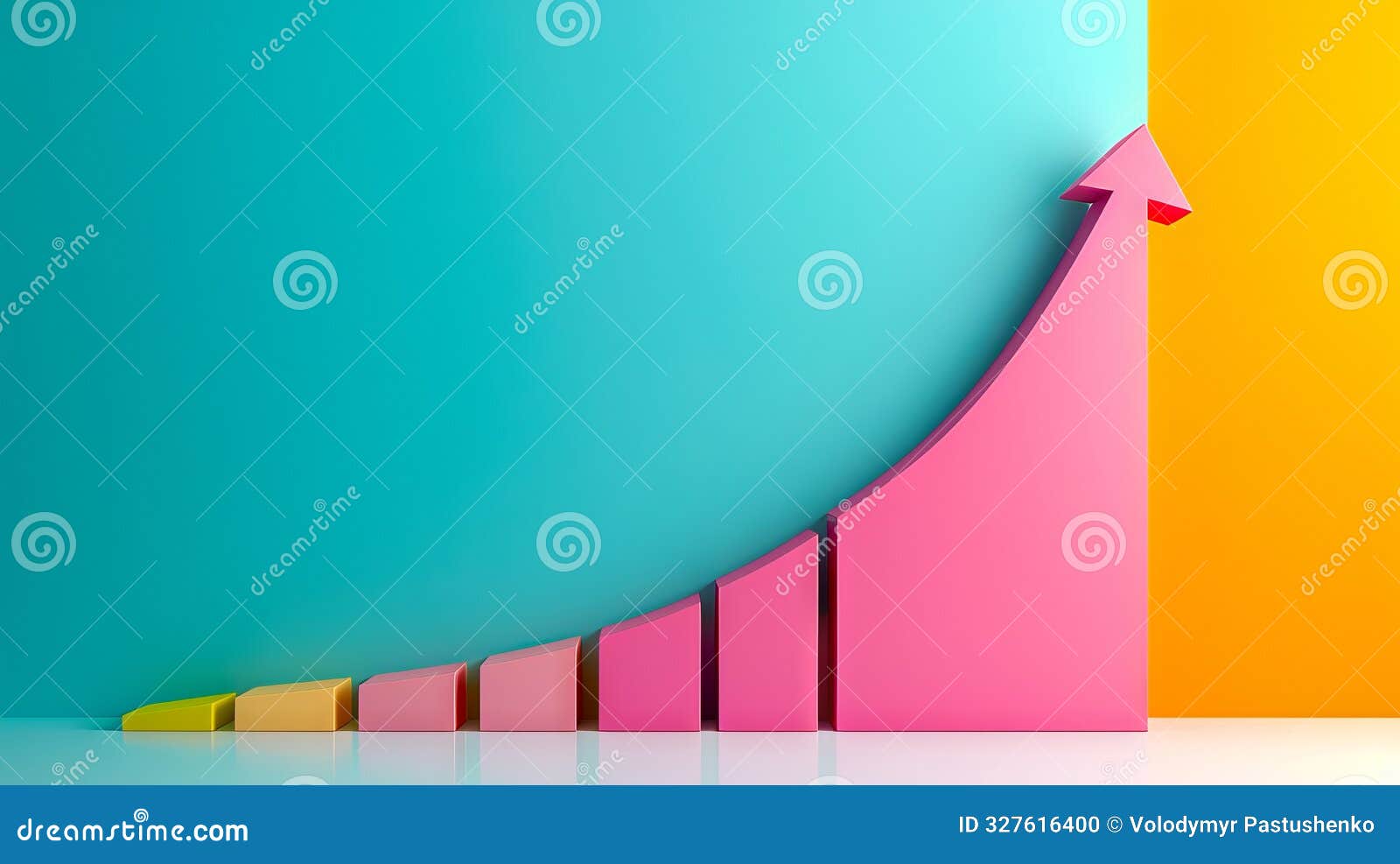 A Colorful Chart with an Arrow Going Up Stock Photo - Image of shape ...