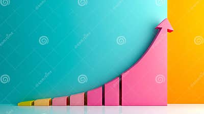 A Colorful Chart with an Arrow Going Up Stock Photo - Image of shape ...