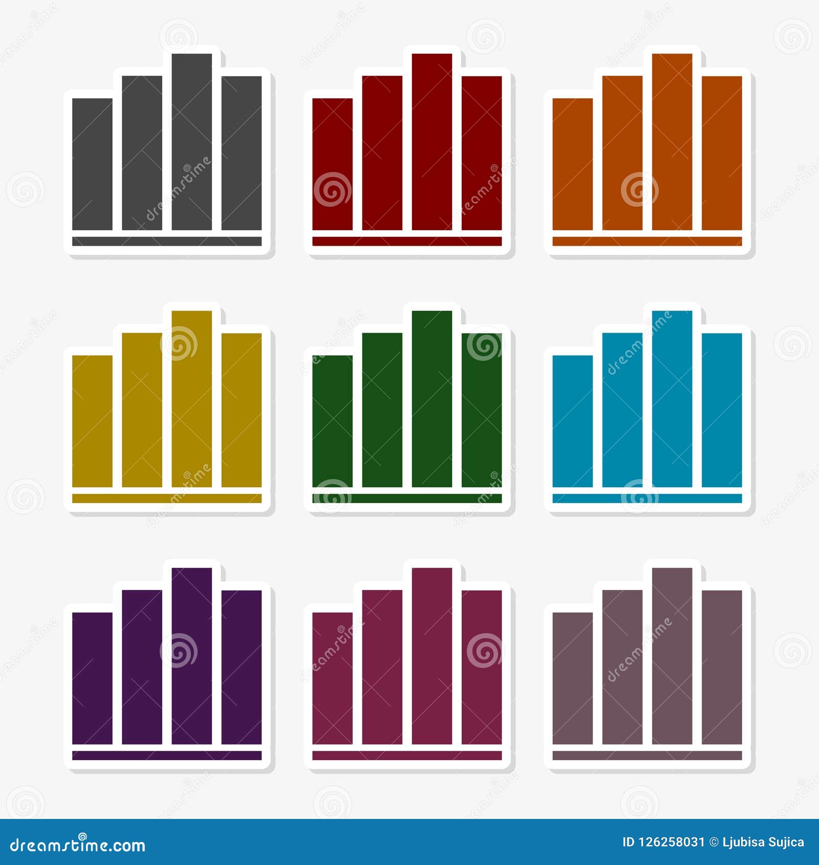 Colorful chart collection stock vector. Illustration of graphic - 126258031