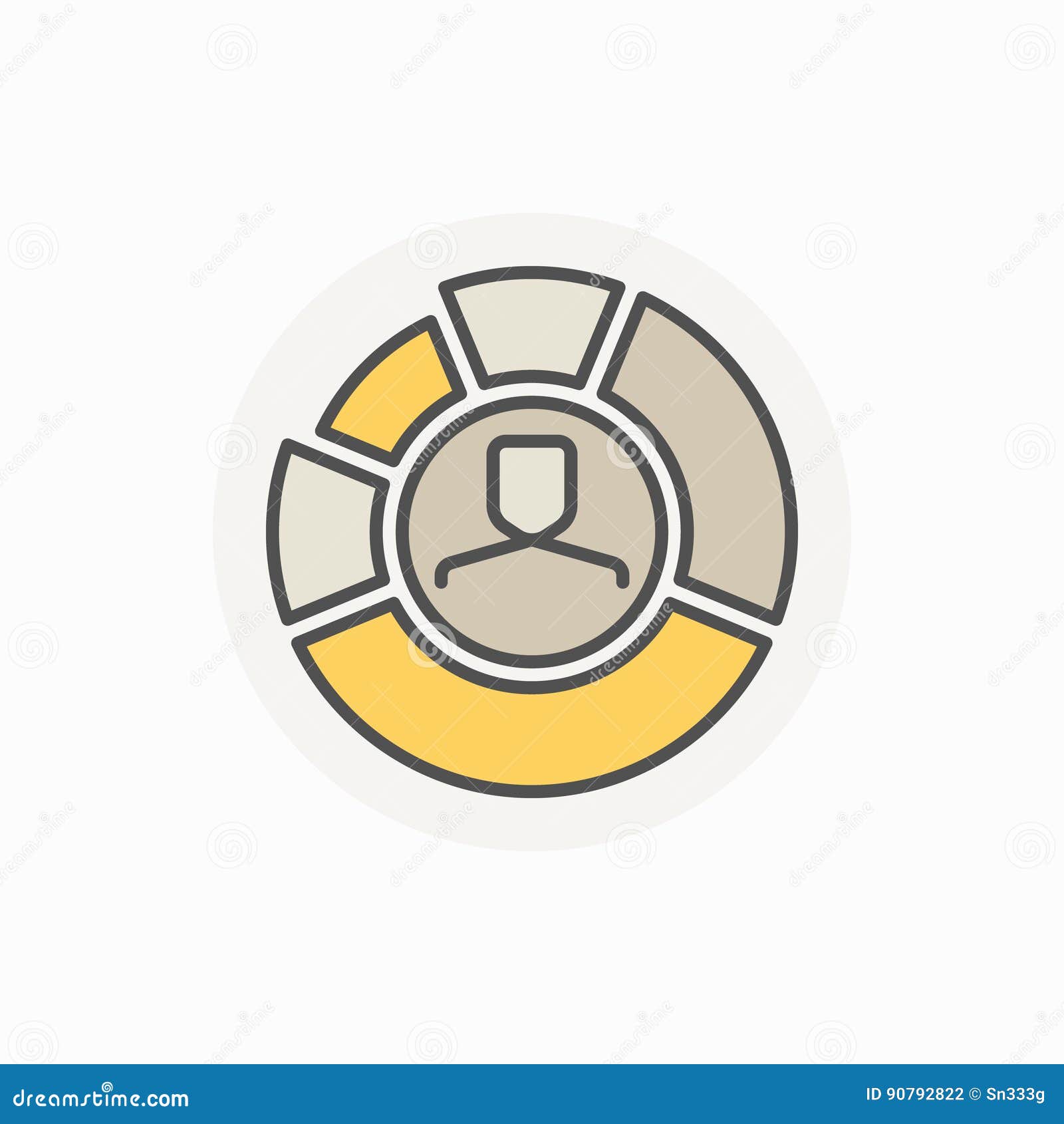 Colorful Chart with Face Inside Vector Icon Stock Vector - Illustration ...