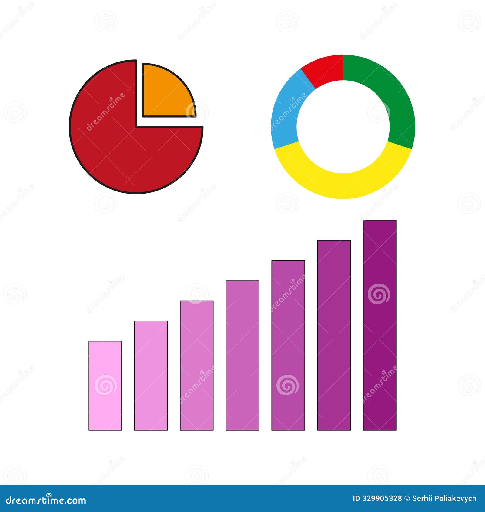 Colorful Chart and Graph Collection. Set of Pie, Donut, and Bar Charts ... Colorful Chart and Graph Collection. Set of Pie, Donut, and Bar Charts ...