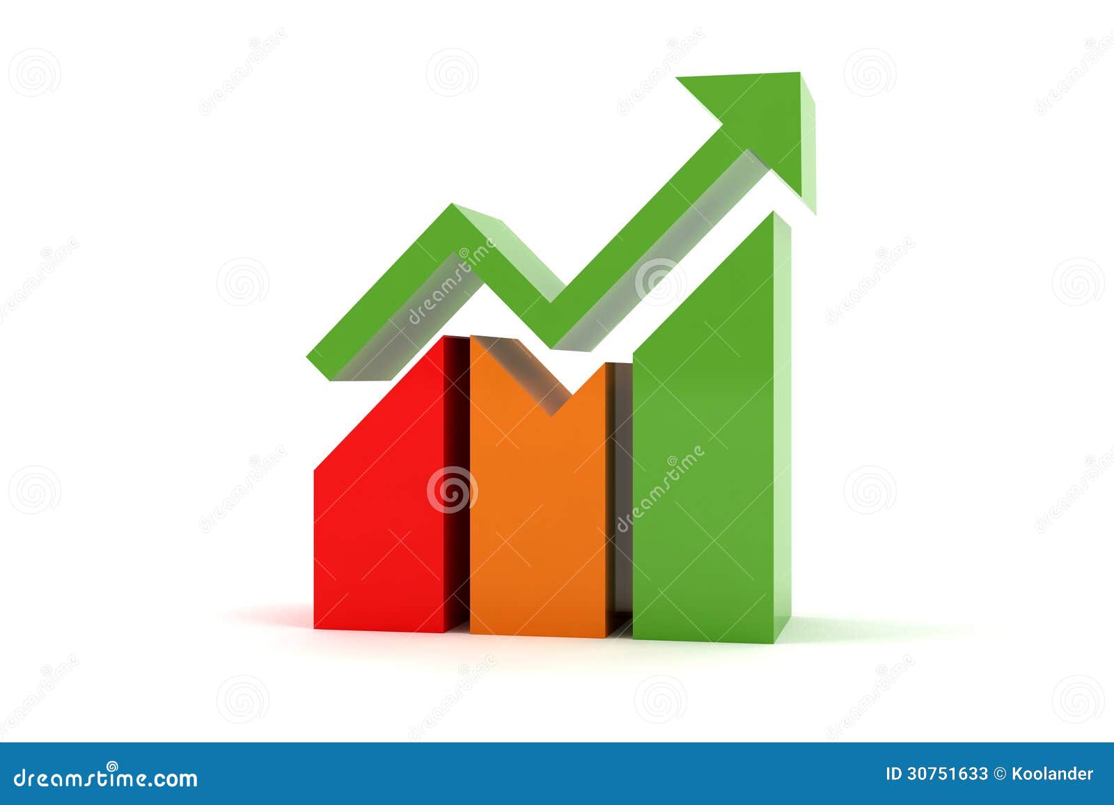 Colorful Chart Graph Increasing Stock Illustration - Illustration of ...