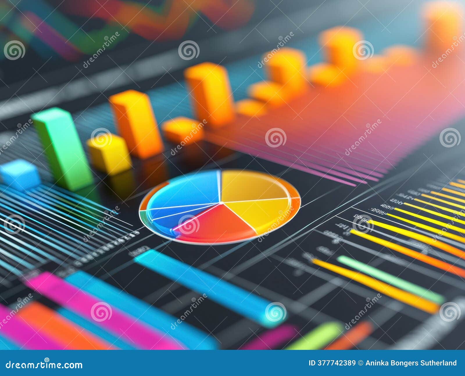 A Colorful Pie Chart Is Shown With Five Different Colored Slices Stock ...