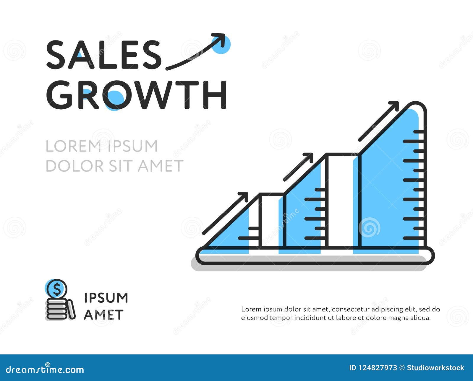 Colorful Chart Representing Sales Growth Stock Illustration ...