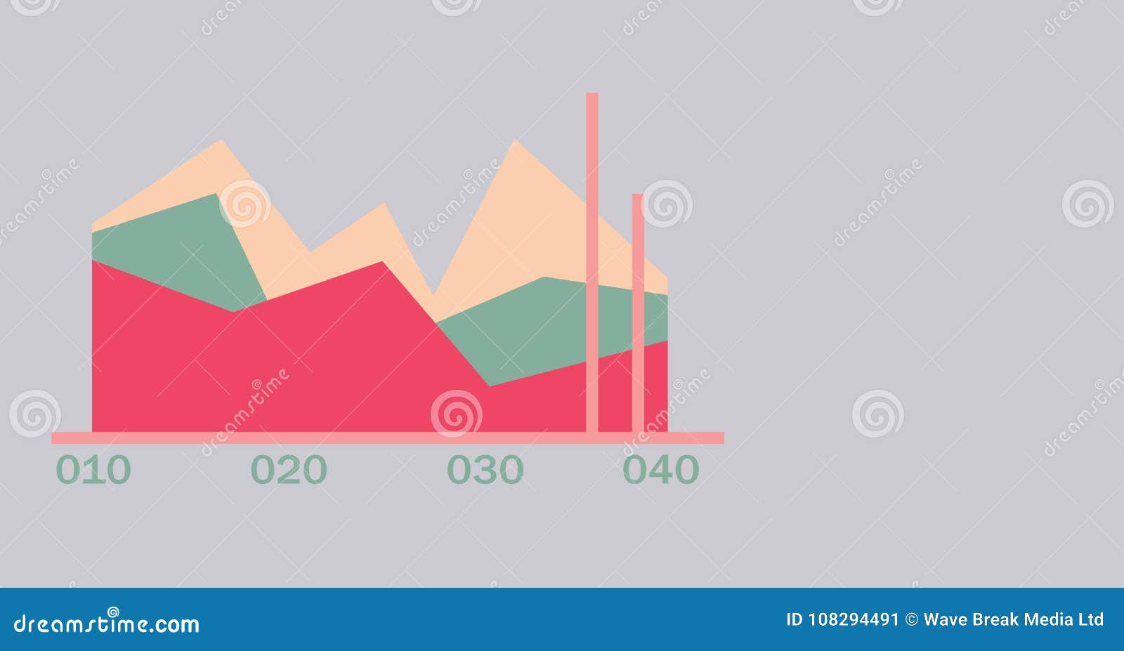 Colorful Chart Statistics on Grey Background Stock Illustration ...