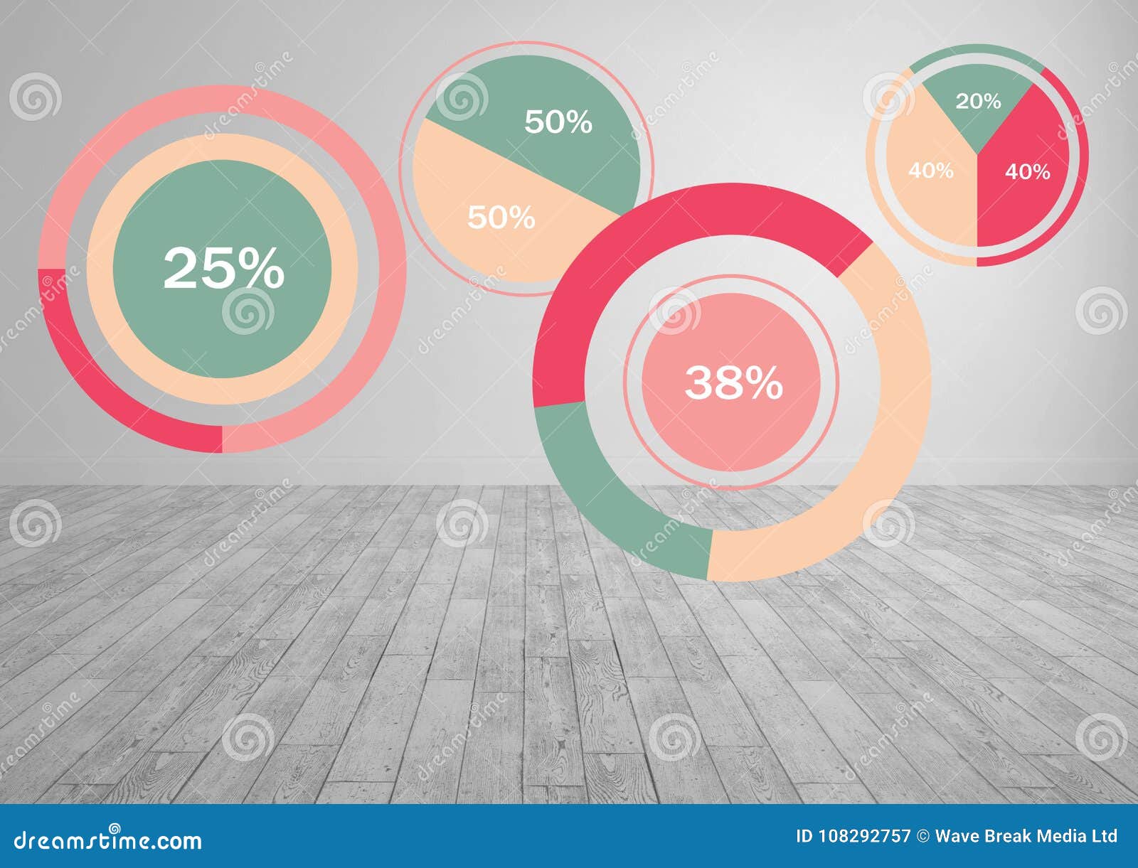 Colorful Chart Statistics in Room Stock Illustration - Illustration of ...
