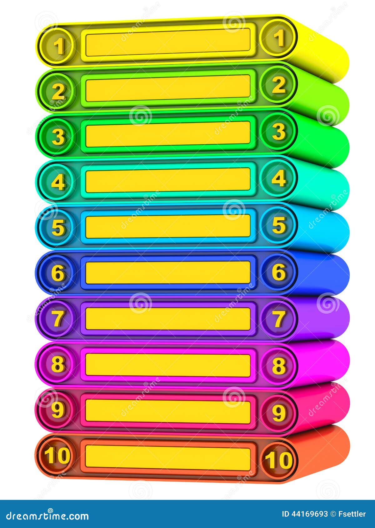 Colorful Chart Tower With Ten Position Royalty-Free Stock Photo ...