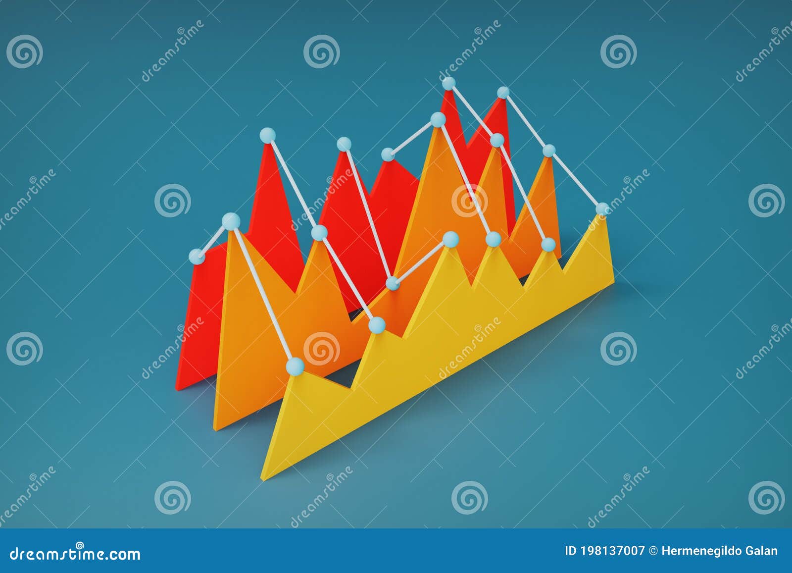 Colorful Charts for Statistics Showing Peak and Low Performance Stock ...