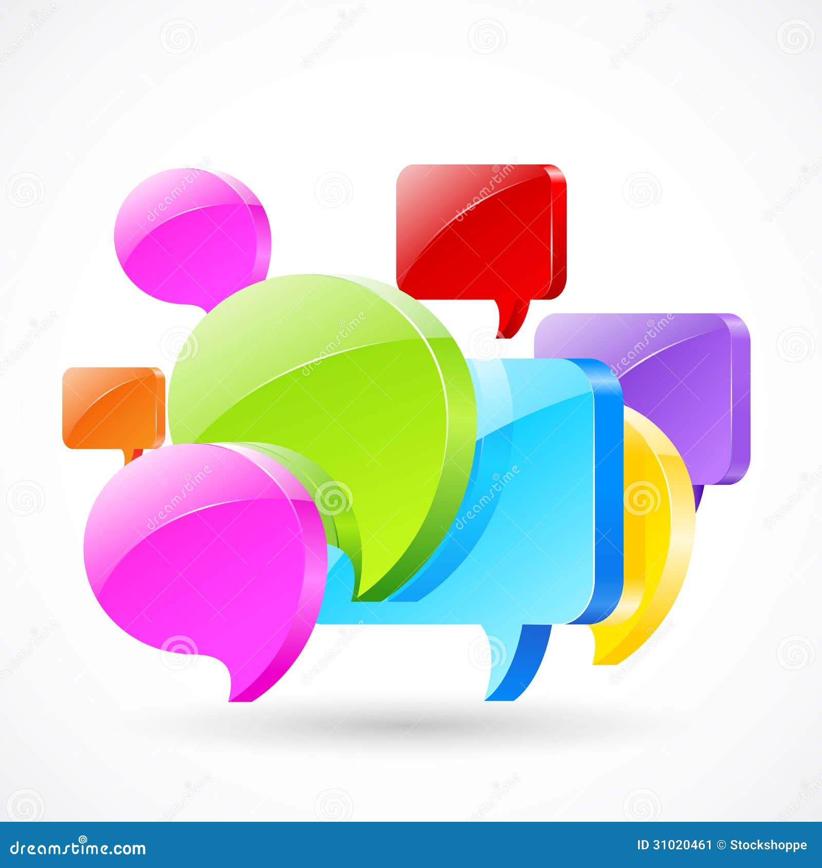 Colorful Chat Bubble stock vector. Illustration of communication - 31020461