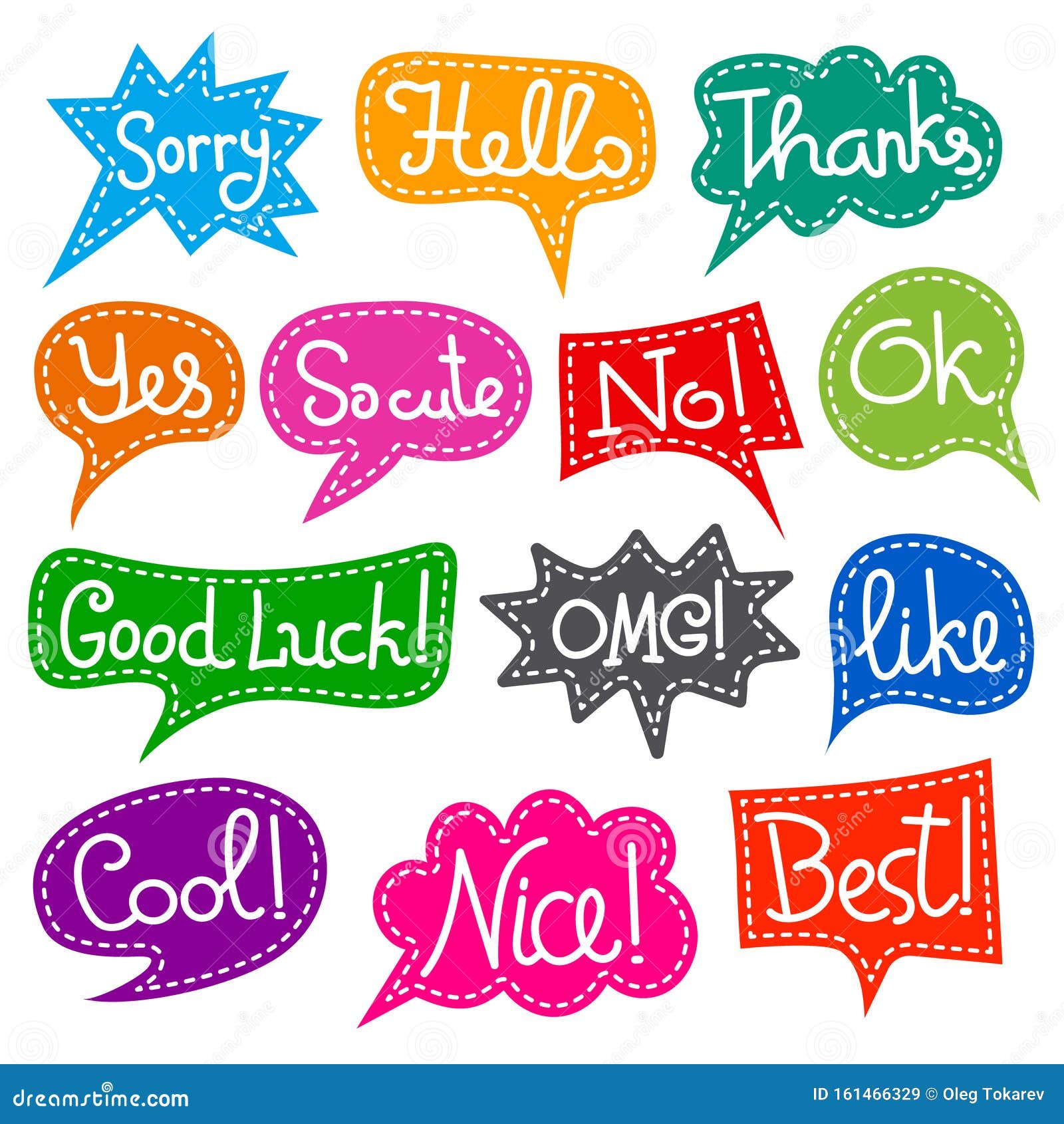 Colorful chat bubbles stock vector. Illustration of icons - 161466329