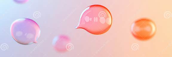 Floating Chat Icons Highlight Connections and Communication in a ...