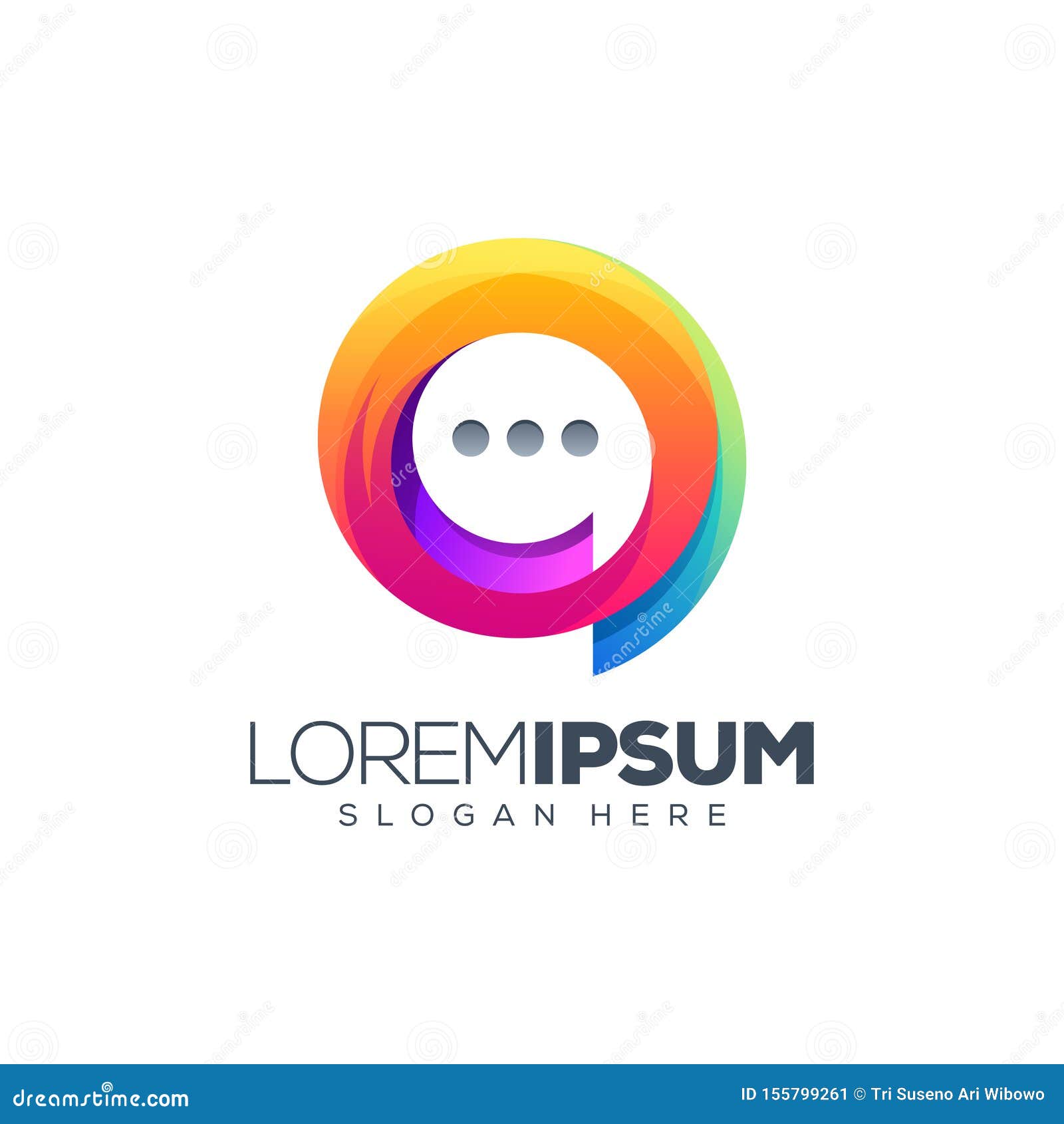 Colorful Chat Logo Design Vector Illustration Stock Vector ...