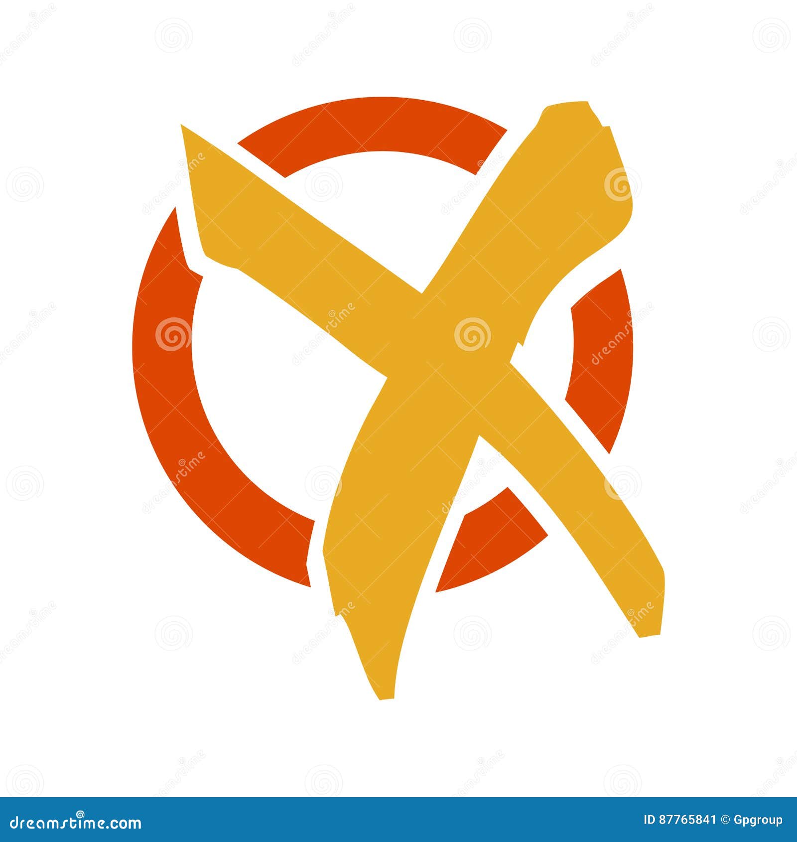 Colorful Check Mark X Flat Icon Stock Illustration - Illustration of ...