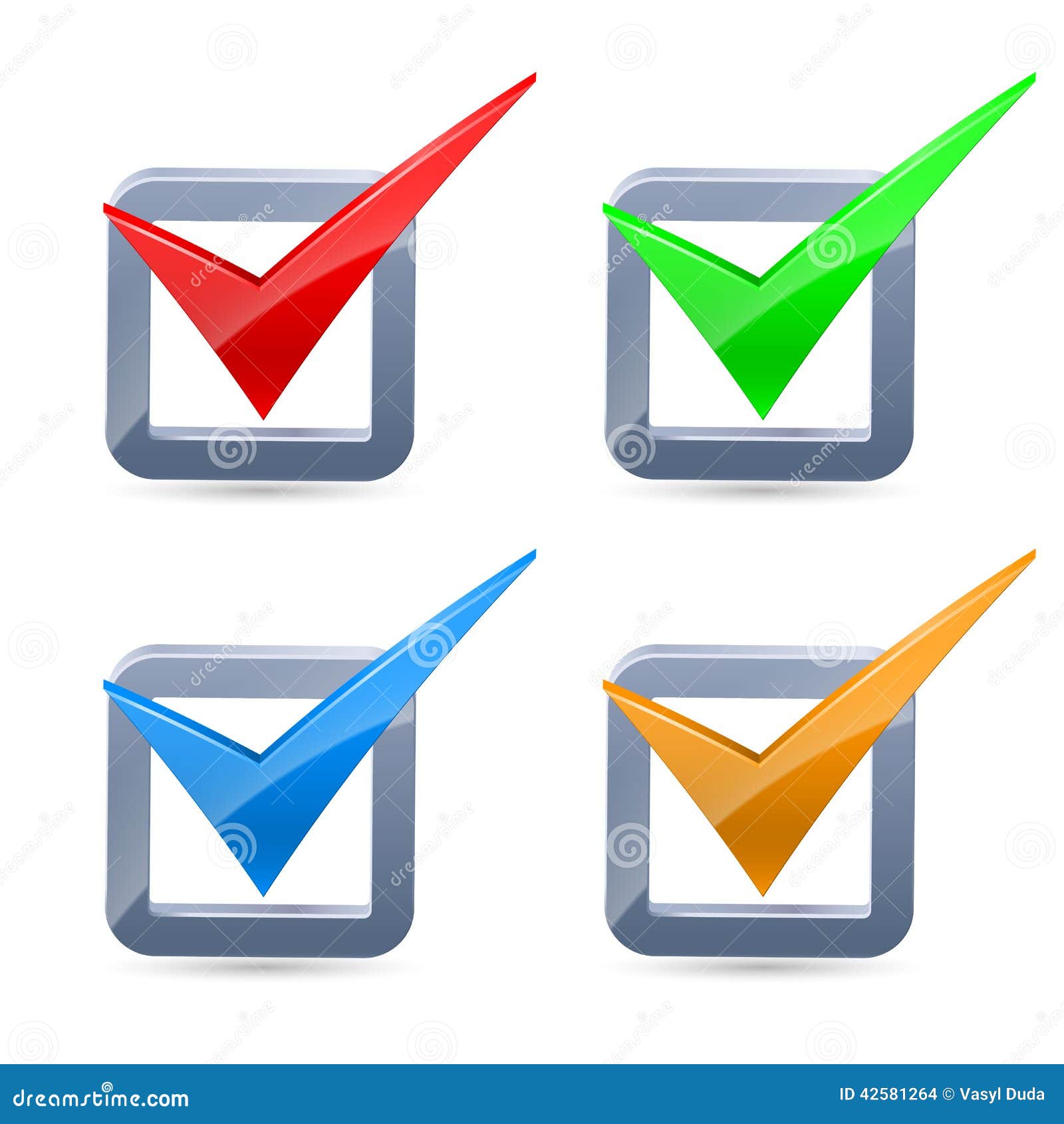 Colorful check marks stock vector. Illustration of shape - 42581264