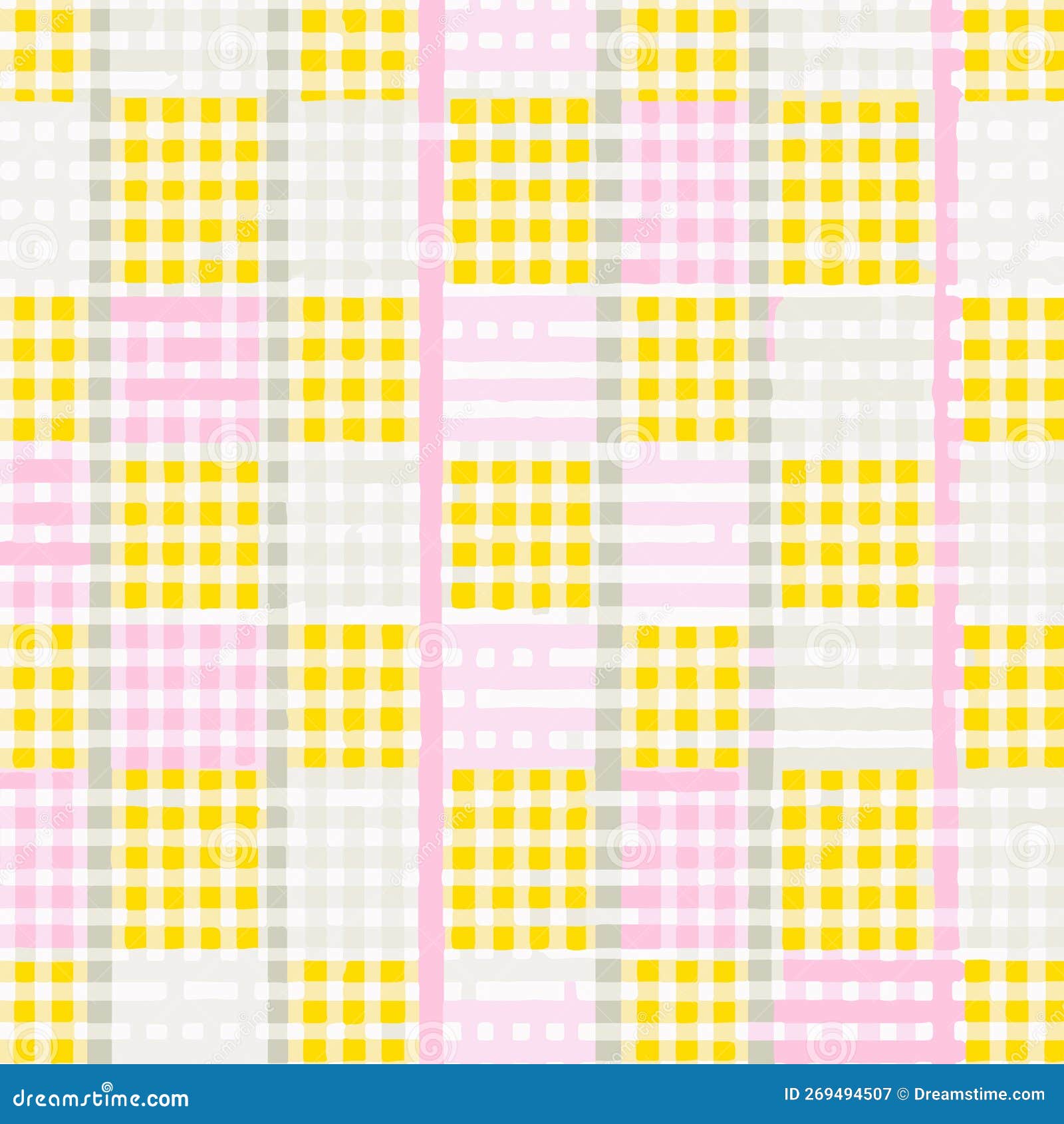 Colorful Check Pattern with Small Yellow Dots Vector Background Style ...