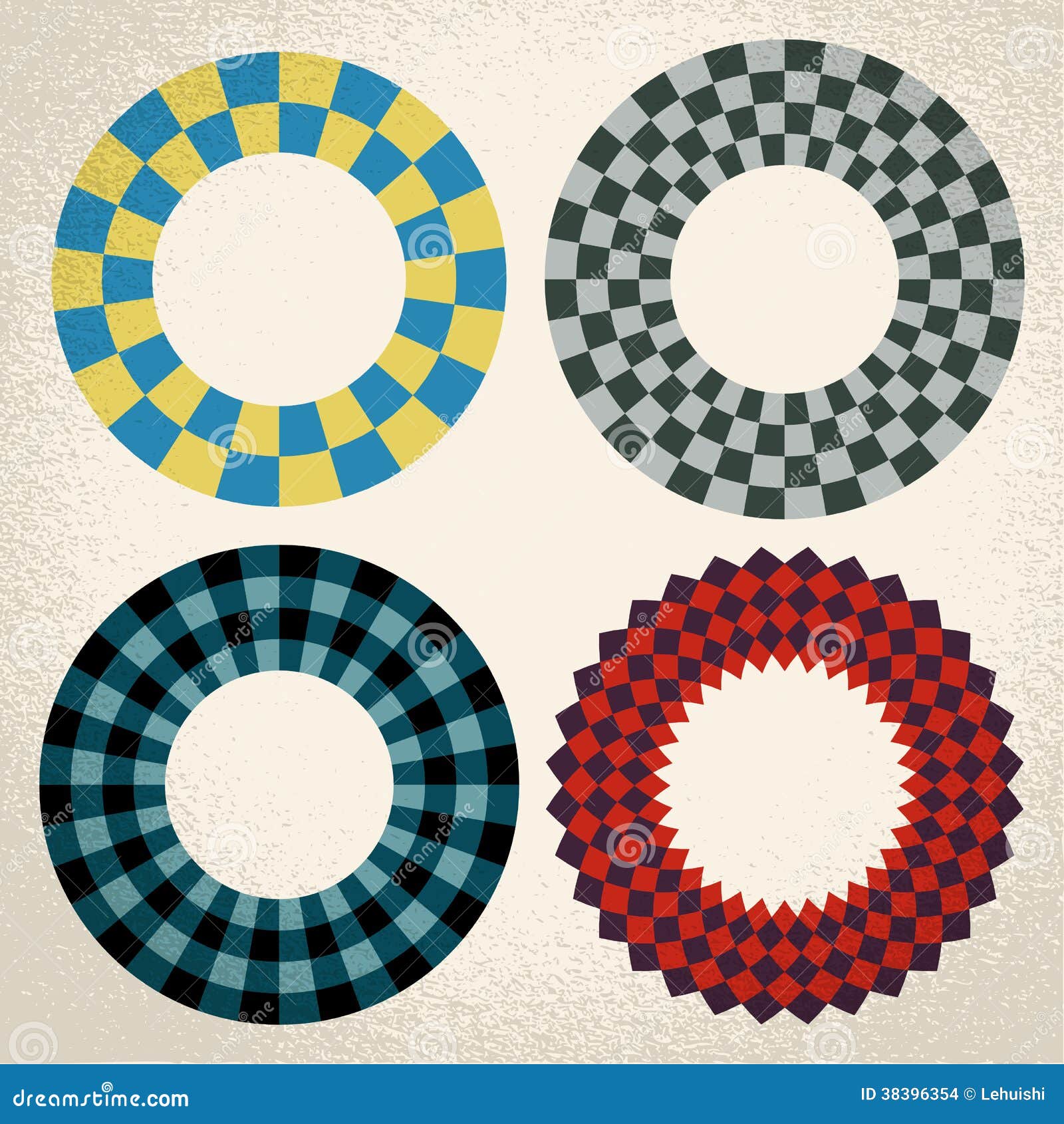 Colorful Checkered Circle Frame Background Stock Vector - Illustration ...