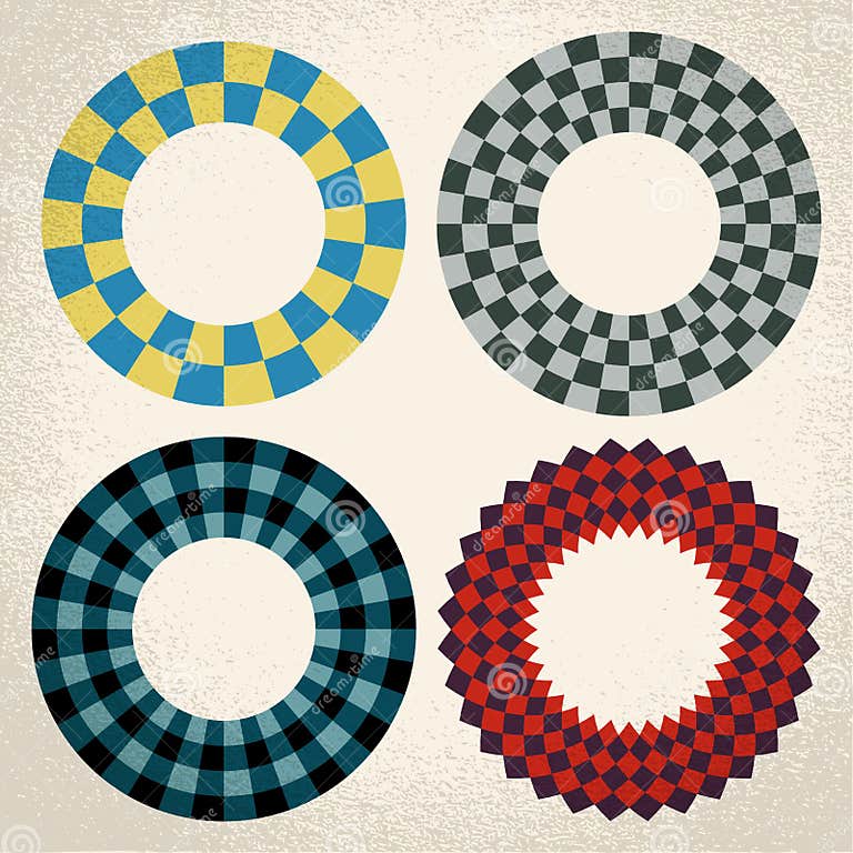 Colorful Checkered Circle Frame Background Stock Vector - Illustration ...