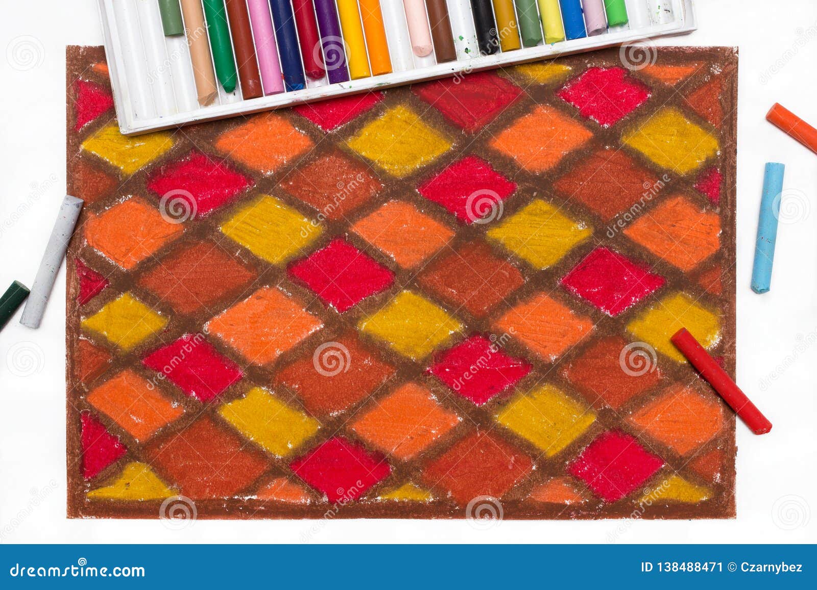 Colorful checkered drawing stock image. Image of chequered - 138488471