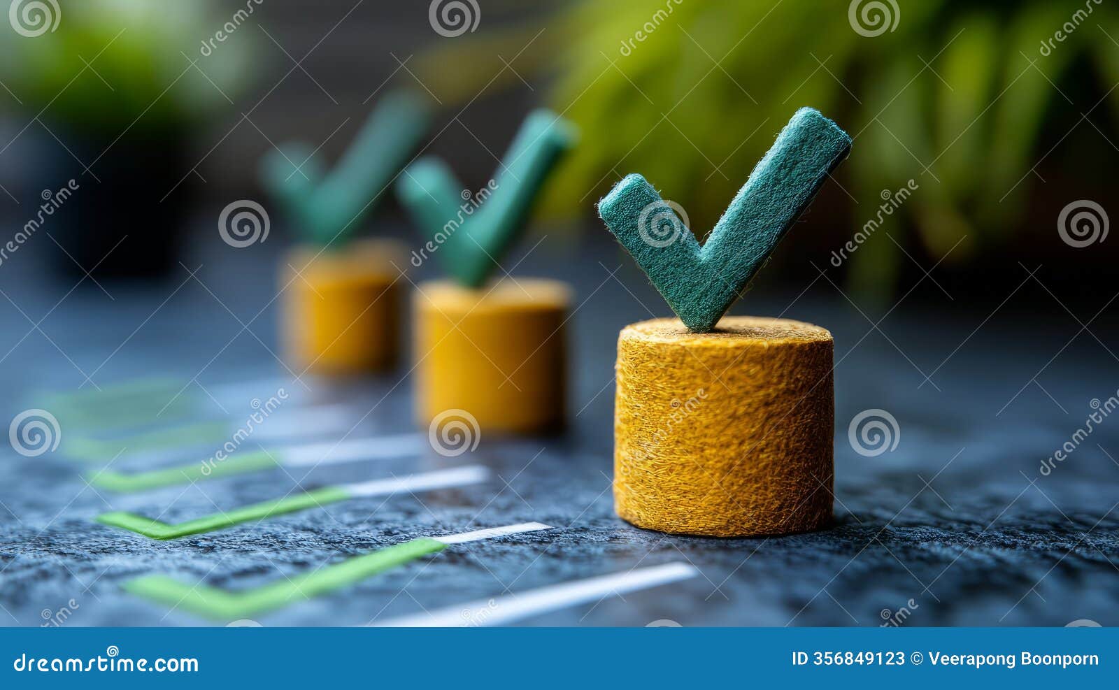 Colorful Checkmarks Signify Completed Tasks and Success in a Business ...