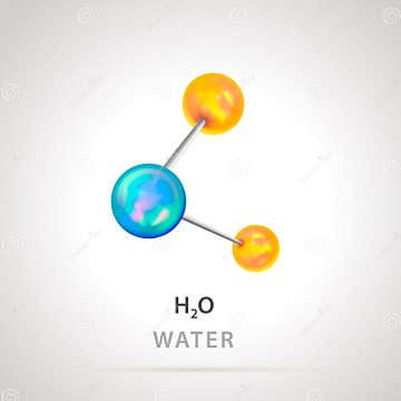 Colorful Chemical Model of Water Element H2O Molecule and Molecular ...