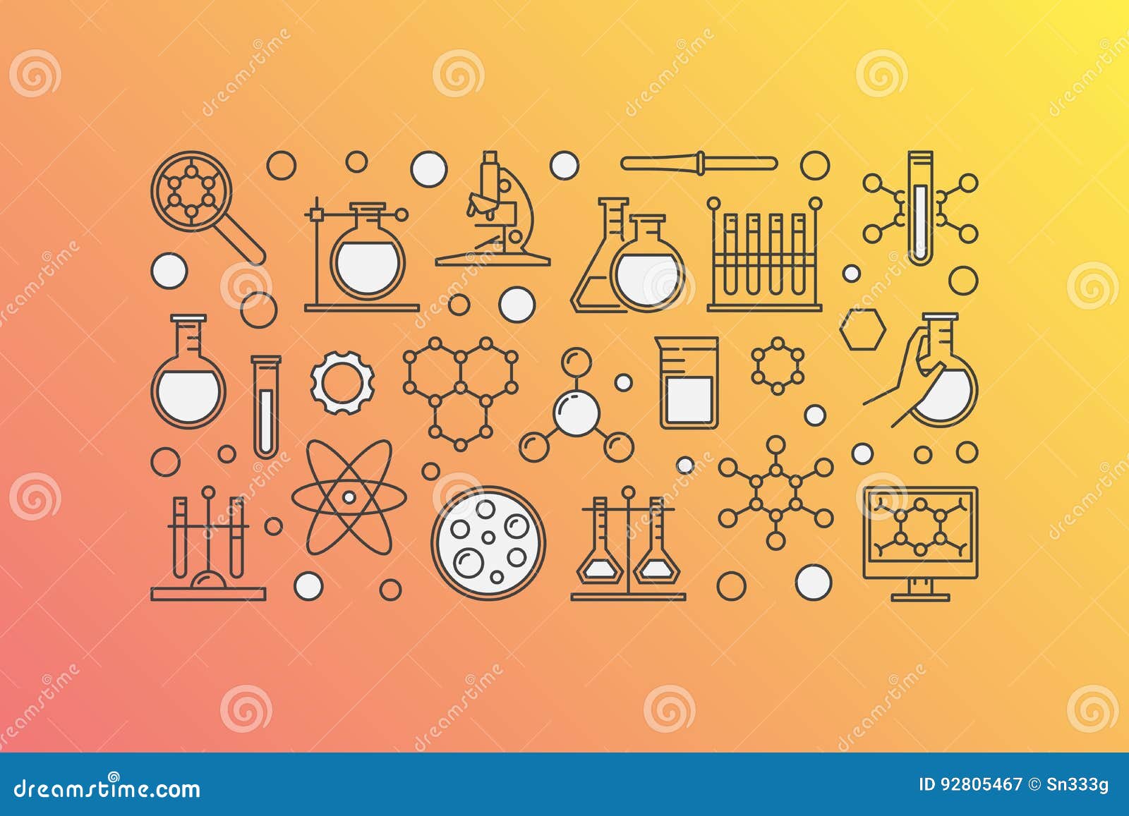 Colorful Chemistry Lab Illustration Stock Vector - Illustration of ...