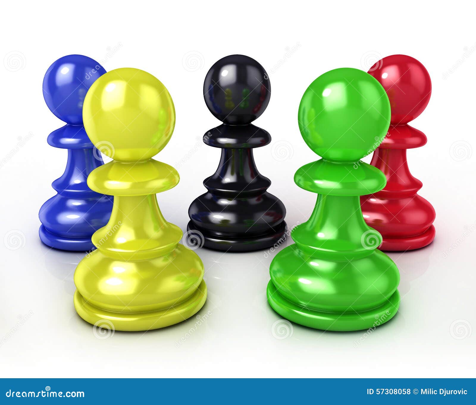 Colorful chess pawns stock illustration. Illustration of design - 57308058