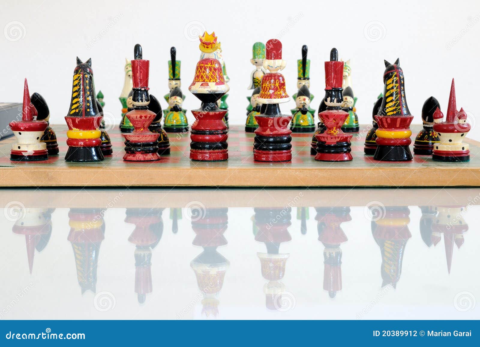 Colorful Chess Pieces on Wood Board Stock Photo - Image of powerful ...