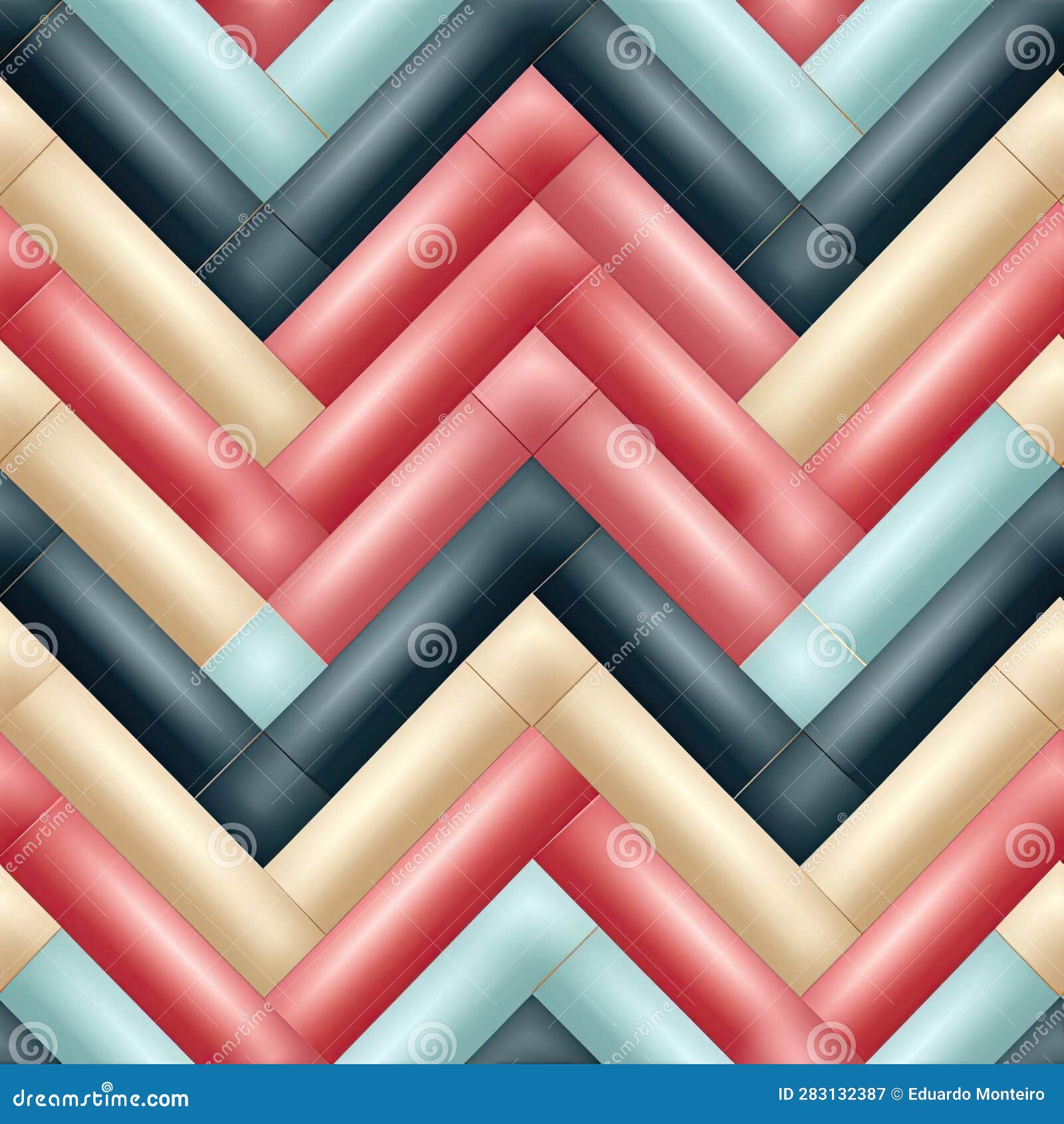 Colorful Chevron Pattern with Metallic Rectangles and Simplified ...