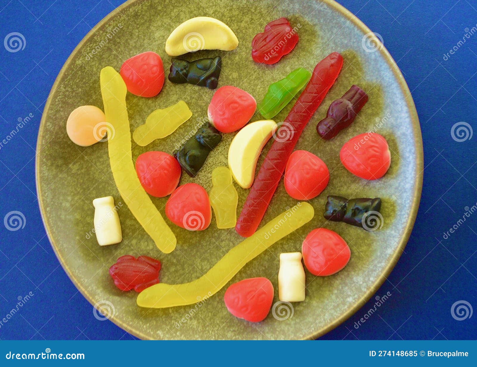 Colorful Chewy Candies on a Plate Stock Image - Image of delicious ...