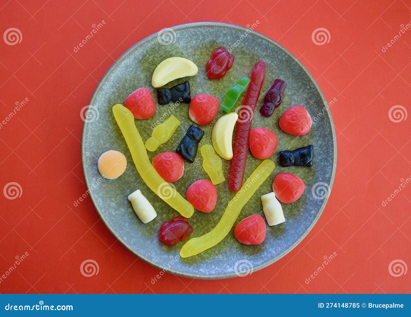 Colorful Chewy Candies on a Plate Stock Image - Image of colorful ...