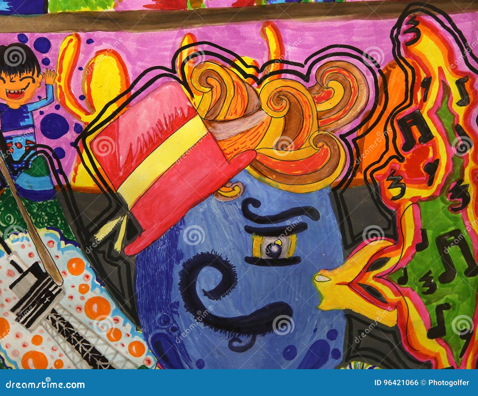 Colorful child drawing stock photo. Image of drawing - 96421066